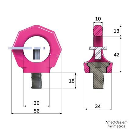 Olhal Aparafusável Giratório para Içamento VRS M12 | Capacidade para ...